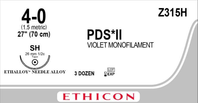 Ethicon PDS II 4-0 SH 27"