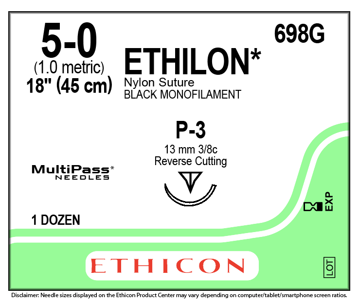 Ethicon Ethilon 5-0 P-3 18"