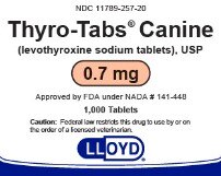 Thyro-Tabs™ (levothyroxine) 0.7mg 1000ct tabs