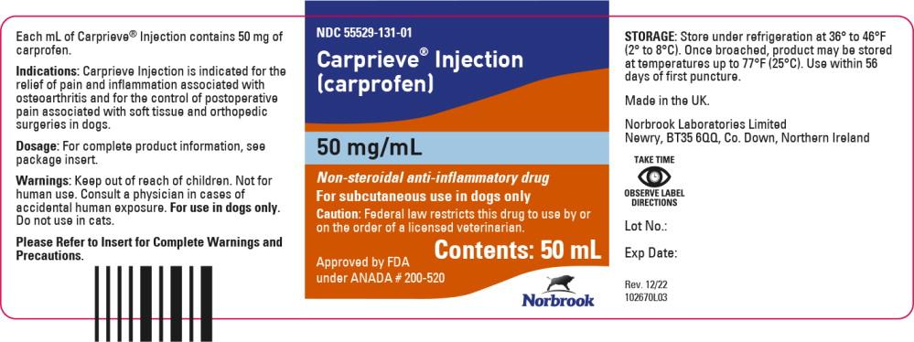 Carprieve Inj 50mg/mL (Carprofen) **Cold** 20ML